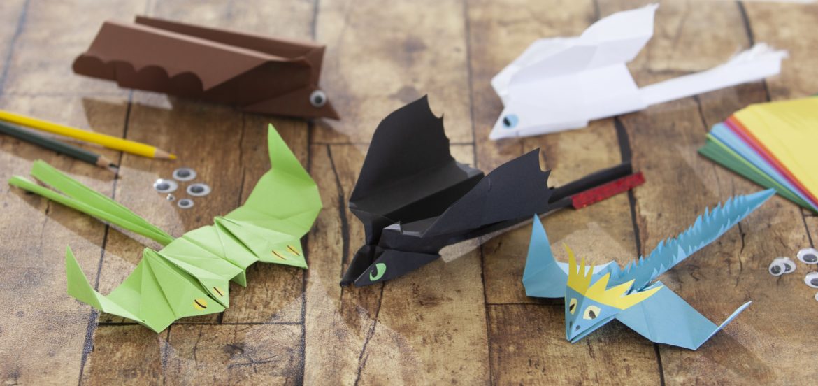 Wunderbar Drachen Falten Aus Papier Bild