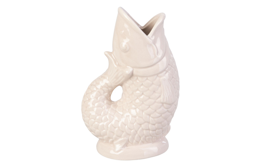 Vase - Fisch grau - ca. 13,8 x 8,5 x 20,3 cm